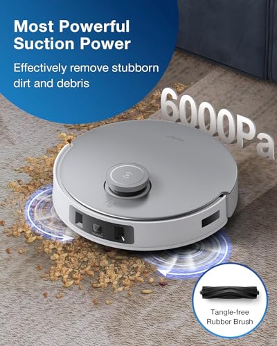 ECOVACS DEEBOT T20 Max OMNI Robot Vacuum and Mop Combo, 6000Pa, Dual Spinning Mop with Auto Mop Lift, Hot Water Mop Washing, Self-Emptying, Hot Air Drying, Obstacle Avoidance, YIKO Voice Assistant