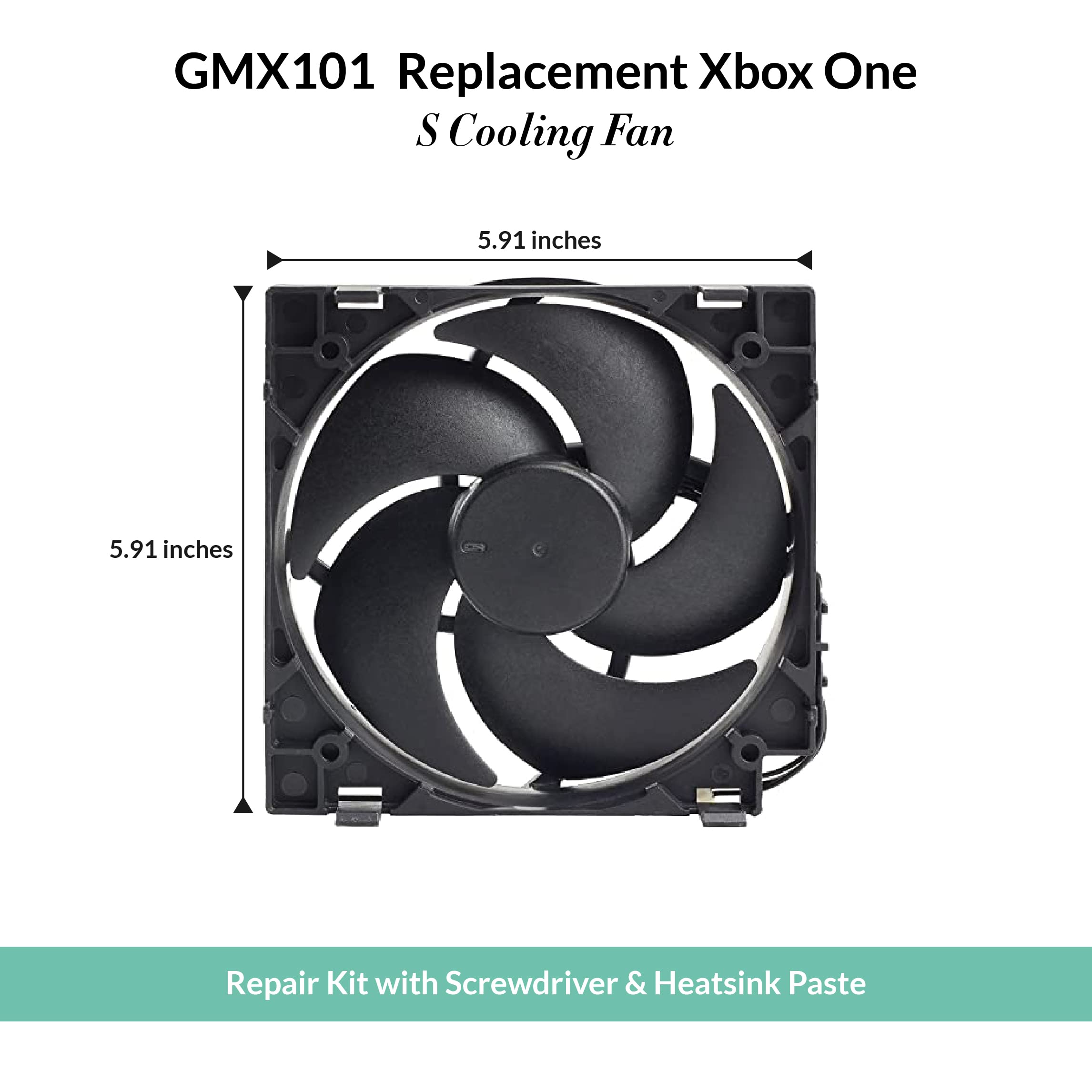 Group Vertical Cooling Fan for Xbox One S Console β Internal Replacement Fan w Repair Kit, Screwdriver and Heatsink Paste - Fits for Xbox One S (2016)