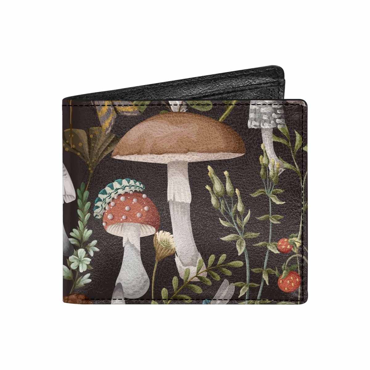 InterestPrint Bifold Credit Card Cash Holder Wallet for Men Au-tumn Pattern with Mushrooms