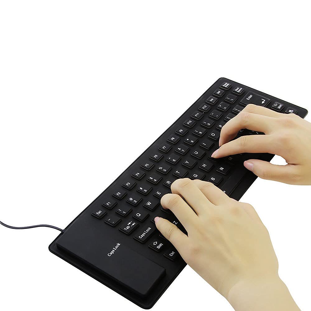 MJWDP Flexible Mini Foldable Wired USB Computer Keyboards Portable Waterproof Pink Silicone Soft Slim Folding Gaming Keypad for Laptop (Color : D)