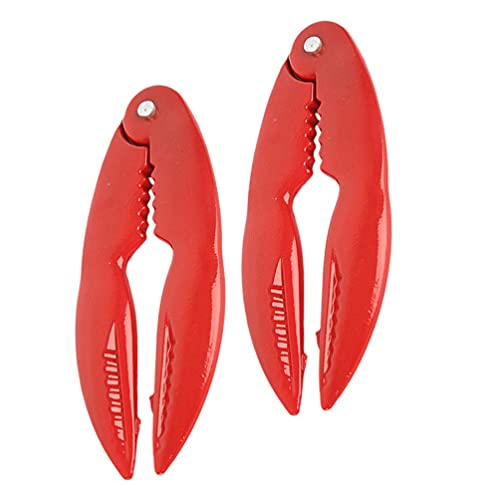 Happyyami 2Pcs Crab Clamp Lobster Clip Stainless Steel Multifunctional Peeler Seafood Tool Crab Eating Gadget Seafood Sheller Metal Spoons Kitchen Gadget to Open Aluminum Alloy Juicer