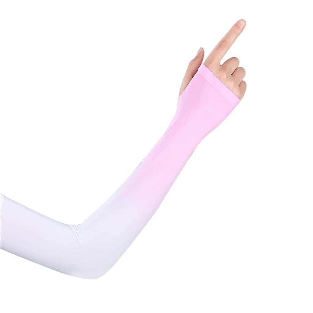 Gradient ICY Sleeves Female Ice Silk Summer Arm Guard Sleeves Summer Artifact Driving Gloves (Color : C, Size : One Size)