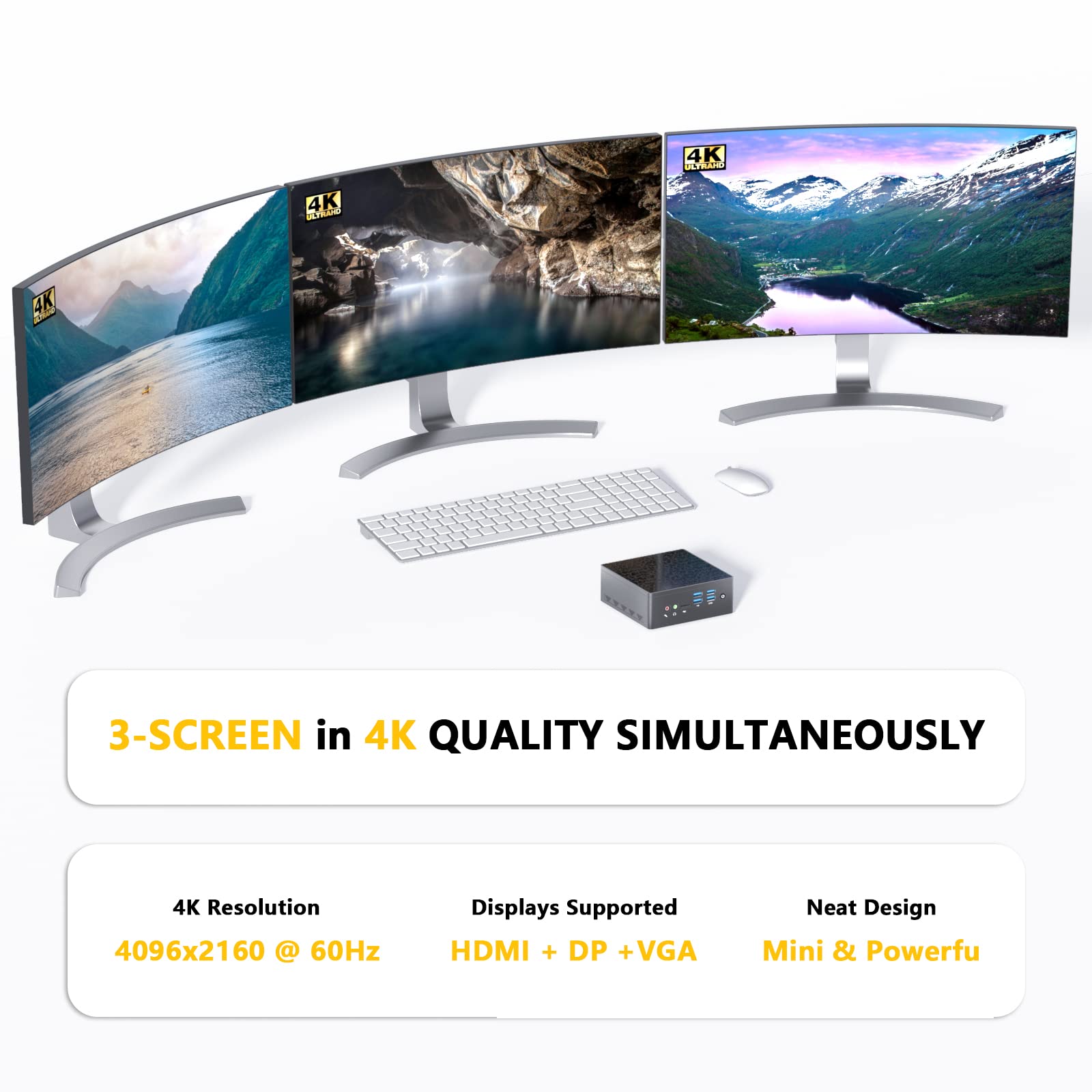 Mini PC Windows 11 Pro AERO 5 16GB RAM/512GB SSD Small Desktop Computer Intel Celeron N5095 Processor Quad Core Micro Computer Supports 4K HDMI,VGA,Microphone,Audio,SD Card,USB 3.0