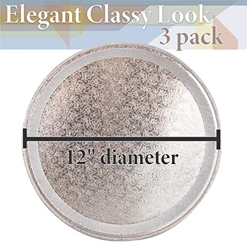Upper Midland Products 3 Serving Tray Platters Elegant Aluminum Round Disposable Plastic Alternative