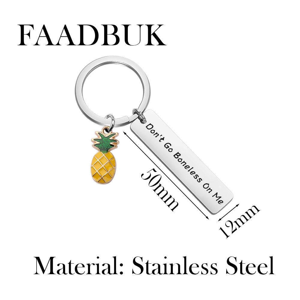 FAADBUK TV Show Inspired Gift Psych Keychain Don't Go Boneless On Me Keychain Psych Quote (Don't Go Boneless Keychain)