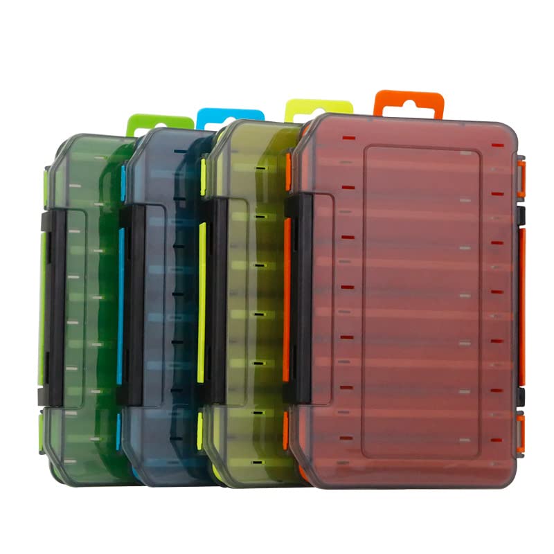 Fishing Tackle Boxes Large Capacity Portable Double-Sided Storage Fishing Tool Box Tackle Boxes Plastic Bait Accessories (Color : Blue)