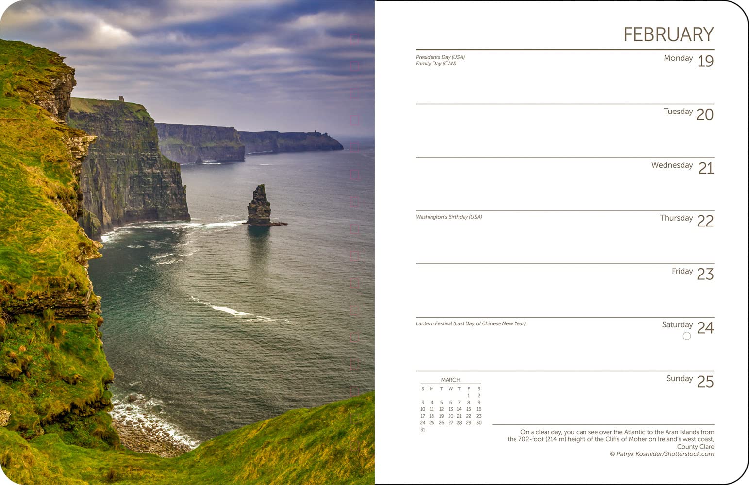 Ireland Weekly Engagement Calendar 2024, Planner 6.5" x 8.5" Spiral Bound
