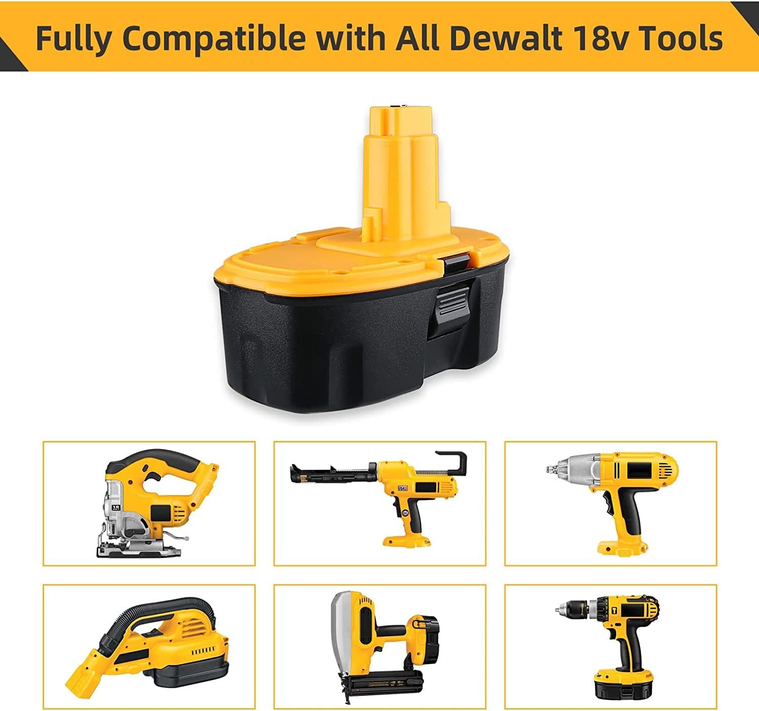 JAUKIST 18V Replacement Battery for DeWalt DC9096 2 Packs 5.0Ah 18 Volt XRP Replacement Batteries for DeWalt DE9096 DC9098 DE9098 DE9098 DW9096 DW9095 Cordless Power Tools
