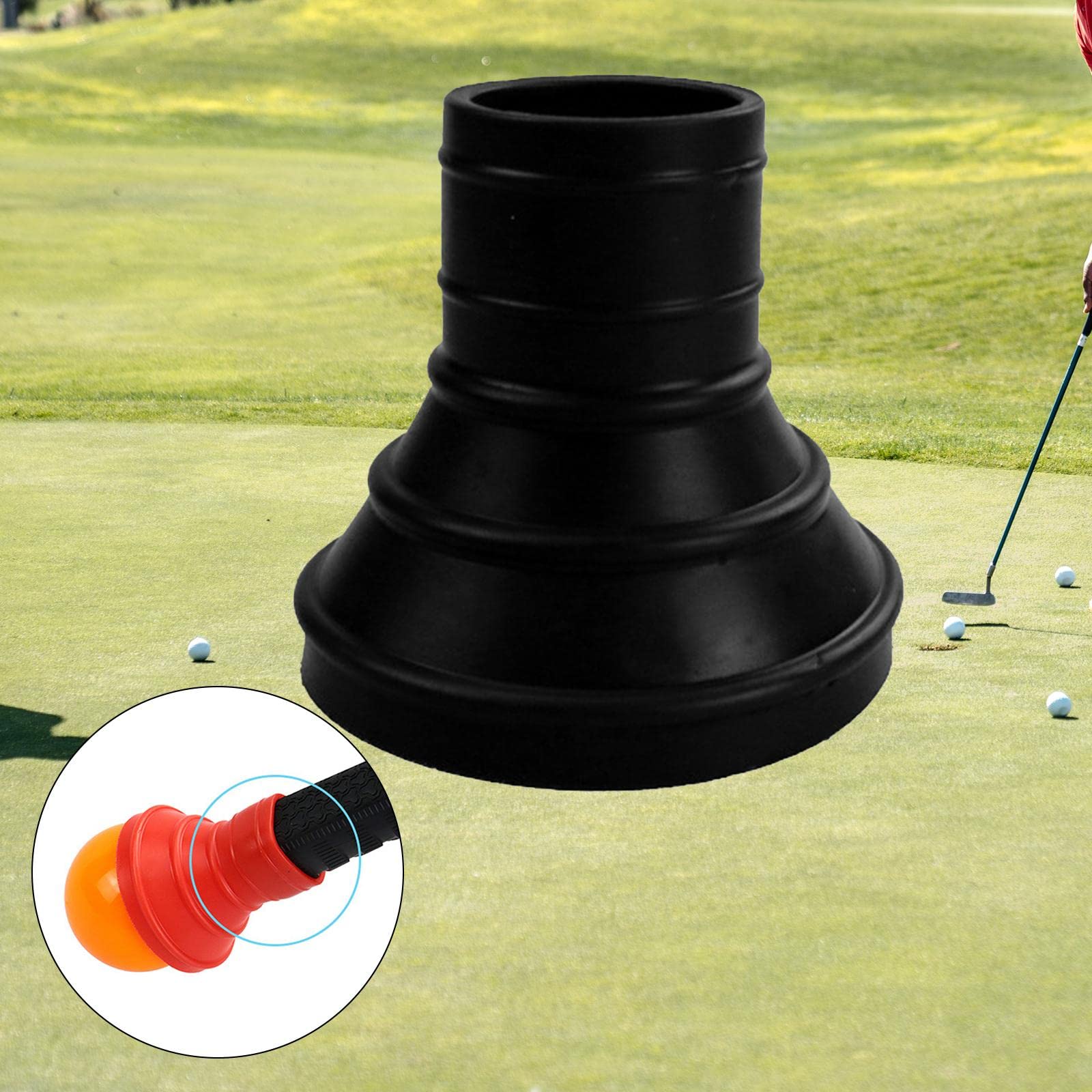 Harilla Golf Ball Pick up, Retriever, Portable, Suction Cup, Grabber, Rubber,Professional Saver, Picker for Training Putter Grip Golfer, Black