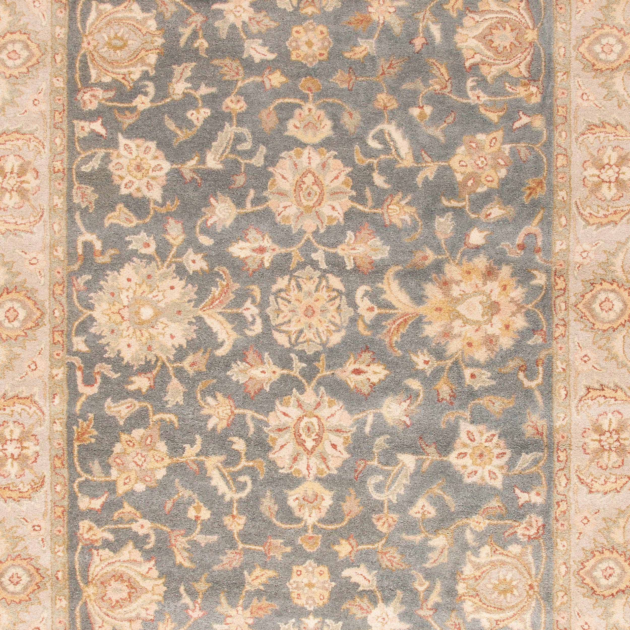 SAFAVIEH Antiquity Collection 3' x 5' Blue / Beige AT312A Handmade Traditional Oriental Premium Wool Area Rug
