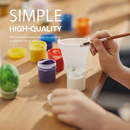 WIAMEE 1 Set DIY Coloring Flower Pot Painting Pigment with Mixing Plate DIY Graffiti Planter Pot with Brush Pen DIY Handicrafts Bonsai for Home Office Garden