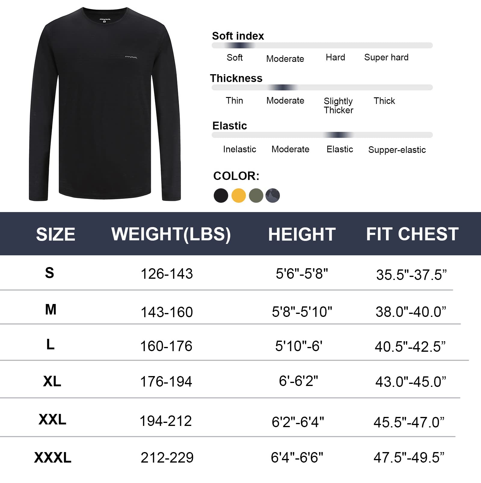 GRAMVAL Workout Shirts for Men Crew Neck Long Sleeve Quick Dry Gym Athletic Active T Shirt Moisture Wicking Green XXL