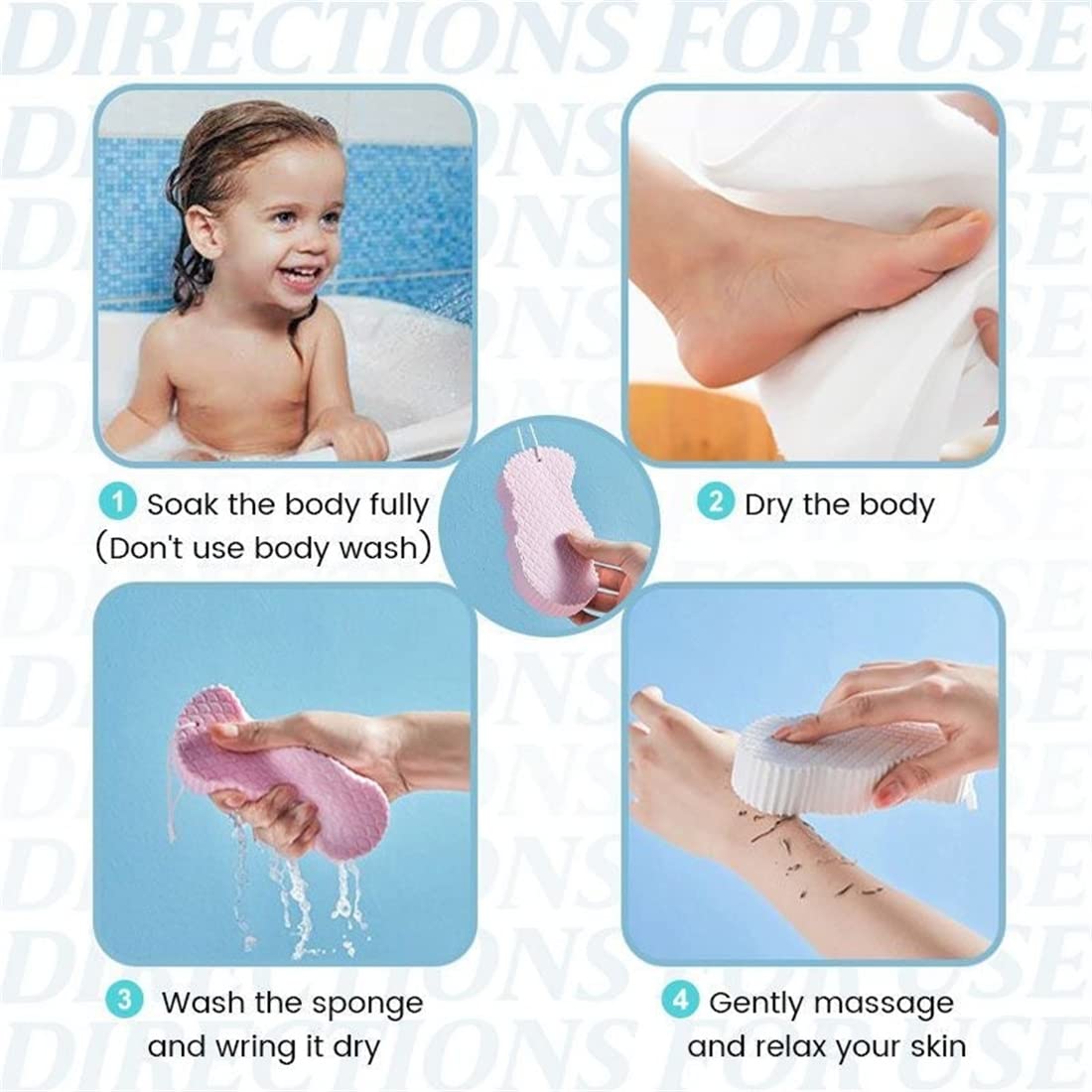InfantLY Bright 1pcs Exfoliante Soft Sponge Children Bath Body Scrubber Bath Exfoliating Massager Shower Brush Skin Cleaner Dead Skin Remover