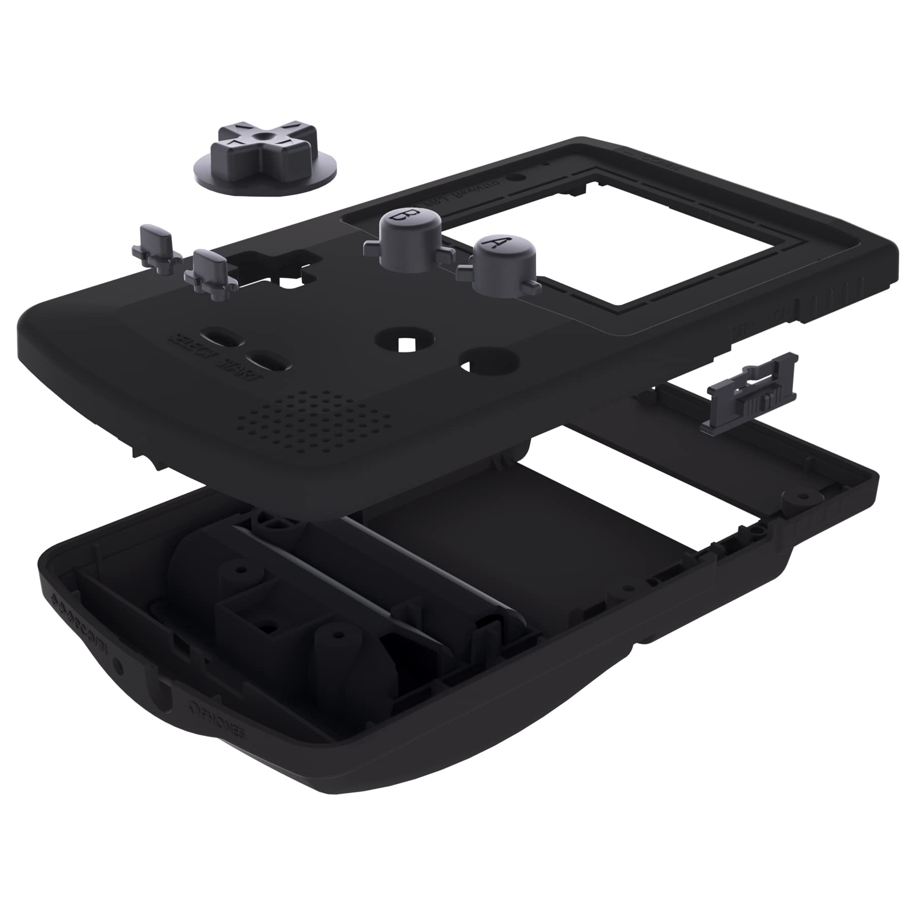 IPS Ready Upgraded eXtremeRate Black Replacement Shell Full Housing Cover & Black Screen Lens for Gameboy Color β Fit for GBC OSD IPS & Regular IPS & Standard LCD β Console & IPS Screen Without