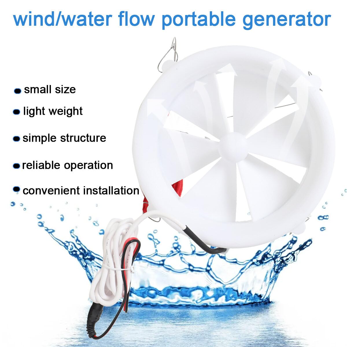EODSAD Outdoor Generator Manual USB Charger Wind Water Dual Purpose Turbine Generator 12V Household Micro Power Generation Equipment