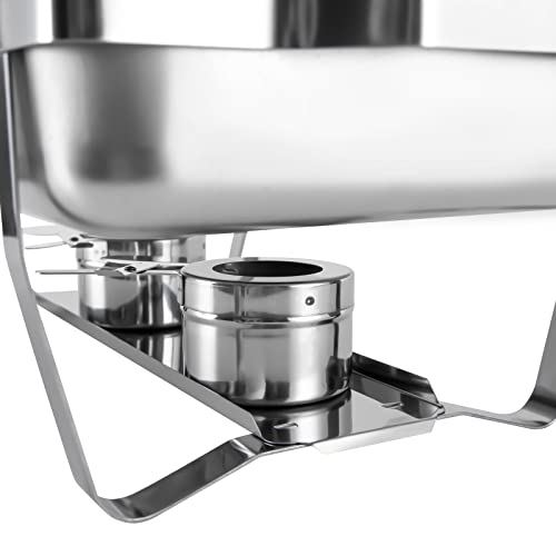 Stainless Steel Catering Chafer Chafing Dish Set, 3.17/9.5Q Buffet Party Food Warmer with Lid and Fuel Holderfor Parties, Wedding, Festival Gathering (Rectangle)