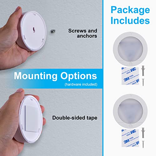 GE Wireless LED Puck Lights, Battery Operated, 20 Lumens, Touch Light, Tap Light, Stick On Lights, Under Cabinet Lighting, Ideal for Kitchen Cabinets, Closets, Garage and More, 4 Pack, 45997