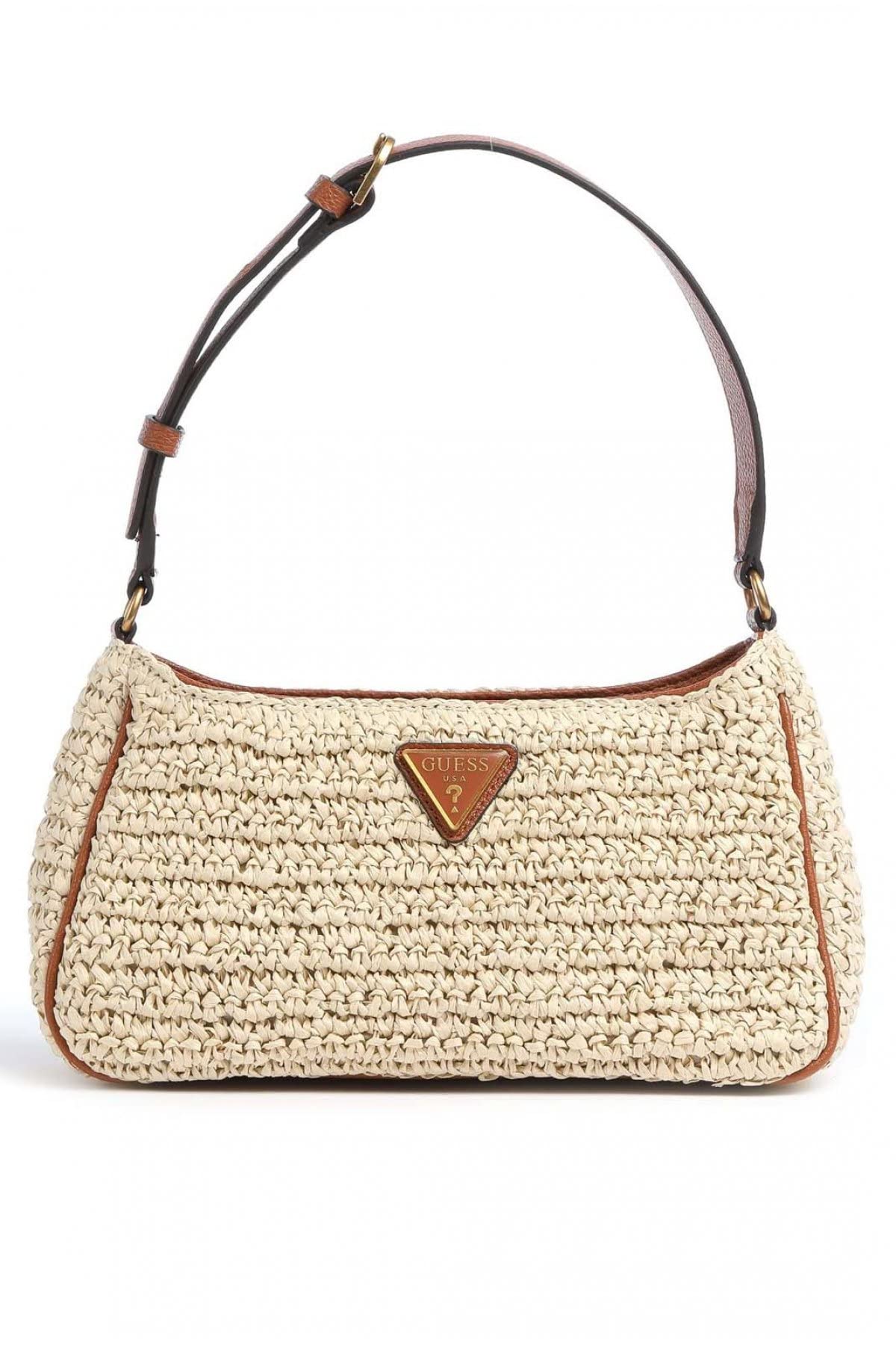 GUESS Womens Little Bay Shoulder Bag, Natural/Cognac, One Size US
