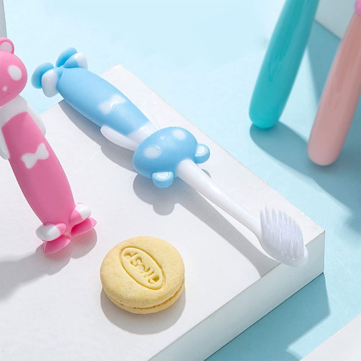 HOGREL Toothbrush for Kids with Dust Covers, Suction Cup for Fun & Easy Storage Kids Toothbrushes, Soft Bristle Toothbrushes for Kids[8 Pack]