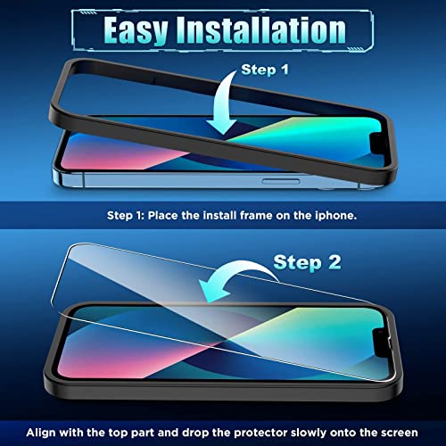 NatuBeau 3 Pack Screen Protector Compatible with iPhone 13 / iPhone 13 Pro, iPhone 13 Pro Screen Protector Tempered Glass, 6.1 inch, 9H Hardness, Scratch Resistant, Easy Installation, Case Friendly