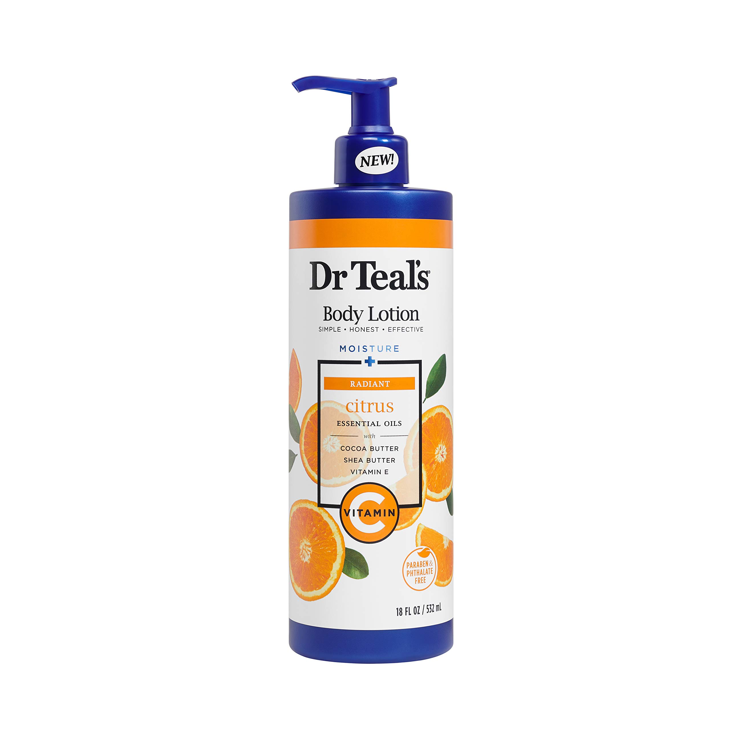 Dr Teal's Glow & Radiance with Vitamin C & Citrus Essential Oils Body Lotion 18 oz Pack of 2