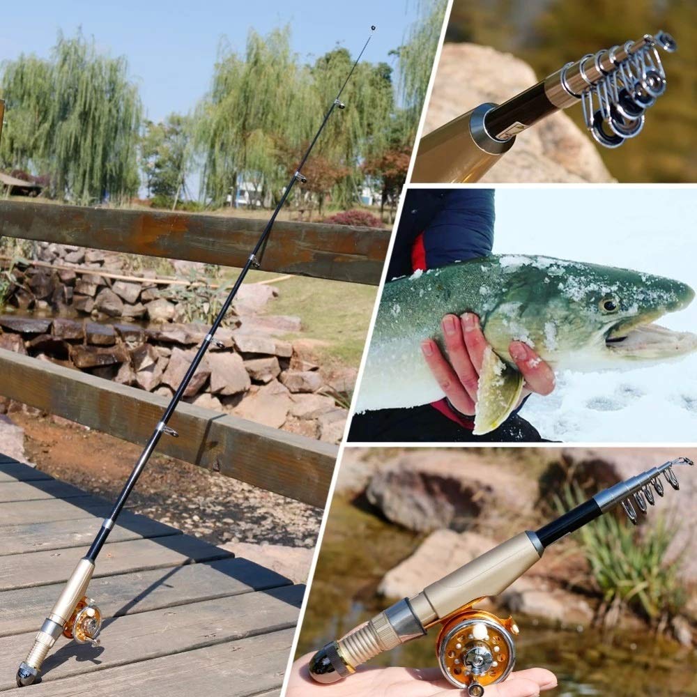 FZZDP Telescoping Ice Fishing Rod Pole Winter Light Ice Fishing Rod Lightweight Material Handle Fishing Rod