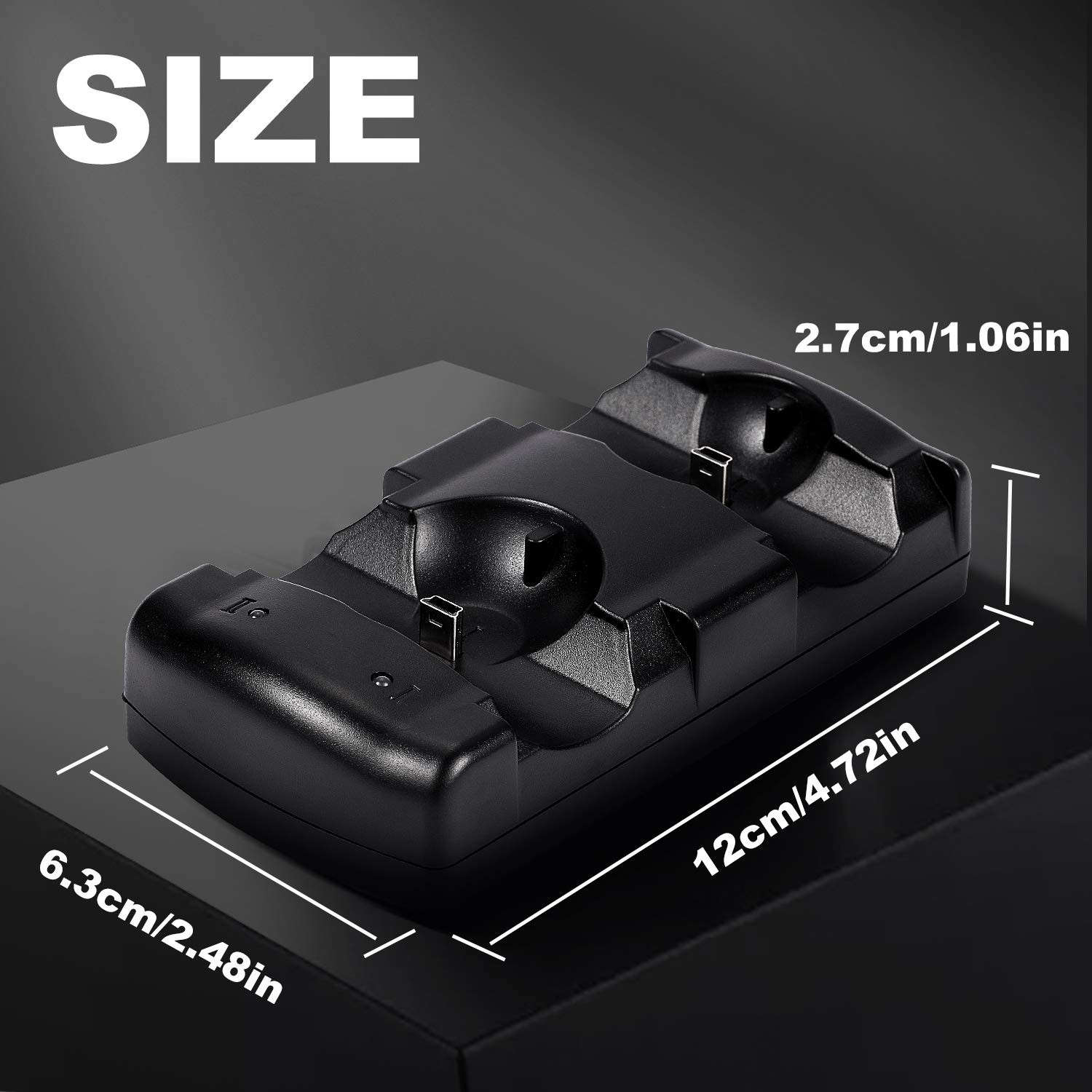 Fpxnb 2 Pack PS3 Controller Charger, Playstation 3 / PS3 Slim DualShock Move Controller Charging Dock Stand Stations with Dual Micro USB Charging Cables & LED Indicator