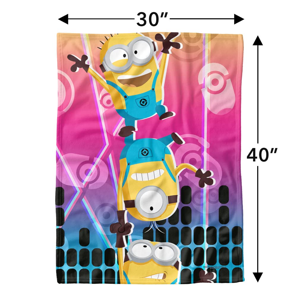 LOGOVISION Minions Lightweight Baby Blanket, 30"X40", Minions CMYK Rave Unisex for Infants Girls & Boys