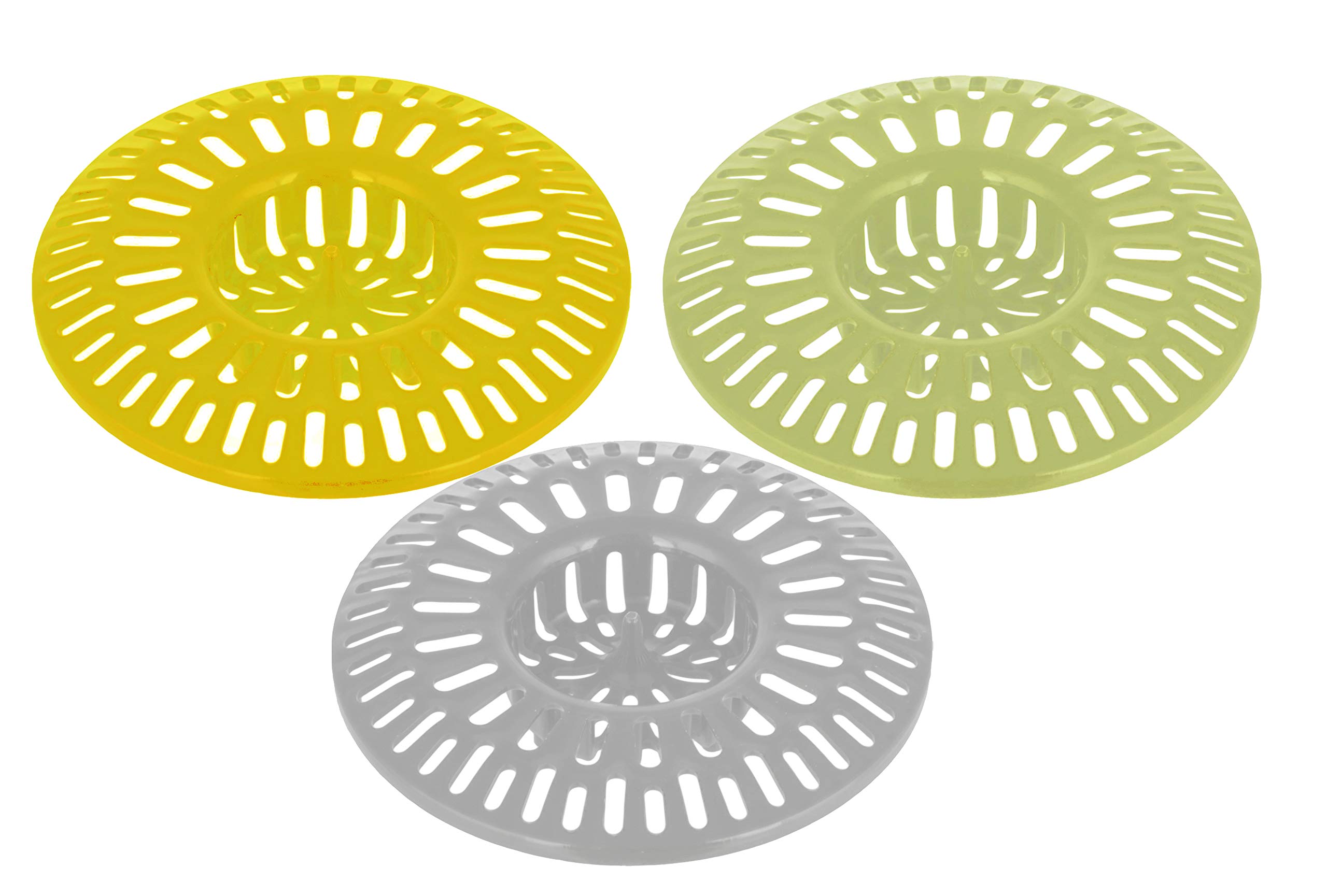 Sink Bathroom Drain Screen Catcher 3 inches - Pack of 3 - Bathtub Hair Stopper Basket Cover - Trap for Kitchen - Shower Guard Strainer