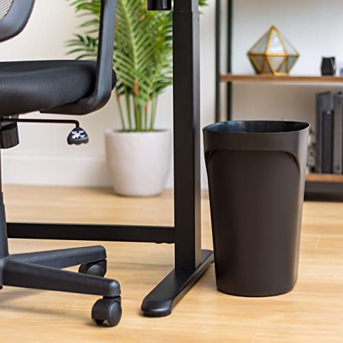 IRIS USA 6 Gallon / 24 Quart Plastic Wastebasket Trash Cans for Home, Office, Bedroom, Bathroom, Made with Recycled Materials, Black, 2-Pack