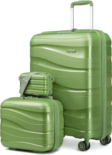 Melalenia Luggage Carry On Suitcase Sets, Expandable PP Hard Shell Suitcase with Spinner Wheels,Travel Luggage with TSA Locks 22x14x9 Airline Approved