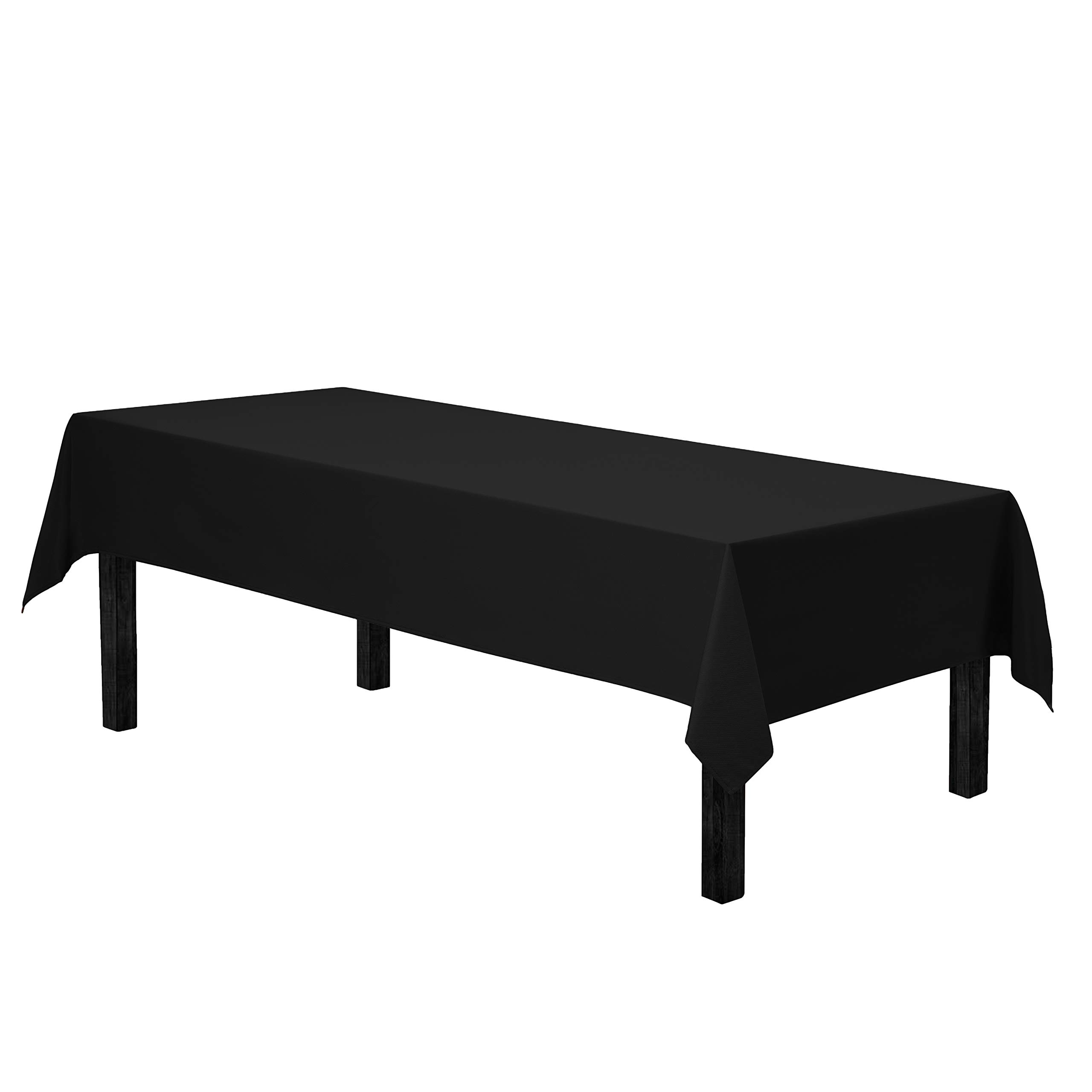 Gee Di Moda Rectangle Tablecloth - 60 x 102 Inch Black Table Cloth for 6 Foot Rectangle Table - Heavy Duty Washable Fabric - for 6 Ft Buffet Table, Holiday Party, Dinner, Wedding & Baby Shower