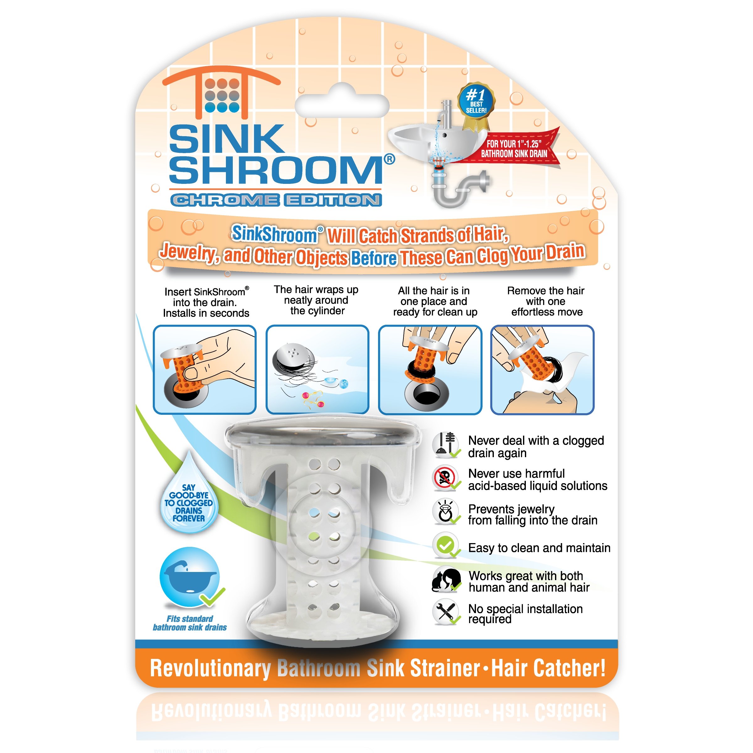 SinkShroom and Kitchen SinkShroom Bundle - Revolutionary Bathroom and Kitchen Sink Drain Protectors