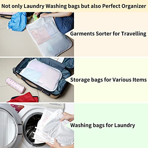 Vaadonazio 3pc L/m/s Durable Honeycomb Mesh Laundry Bags For Washing Machine, Laundry Mesh Bags For Delicates, Bras, Garment, Sweater, Undergarment, Socks, Lingerie, Underwear, Laundry Protection Bag