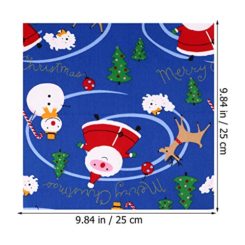 Wrapper Christmas Cotton Fabric Bundles 9.8 x 9.8 Inch Sewing Squares Quilting Fabric Patchwork Fat Quarters Precut Xmas Fabric Scraps for DIY Quilting Sewing Patchwork Xmas Gift 10Pcs