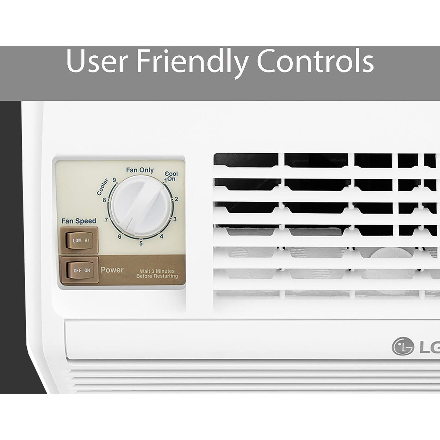 LG 24,500 BTU Window Air Conditioner, 230V, Cools 1,560 Sq.Ft. (39' x 40' Room Size), Quiet Operation, Electronic Control with Remote, 3 Cooling & Fan Speeds, Auto Restart, White