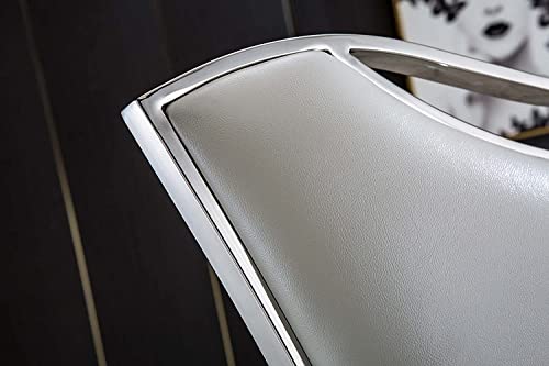 HomVent White Dining Chairs Set of 2 Leatherette Dining Room Chairs with High Back White Silver Dinner Chair Modern Kitchen Chair for Dining Table Kitchen Chairs with Chrome Legs Dining Table Chairs