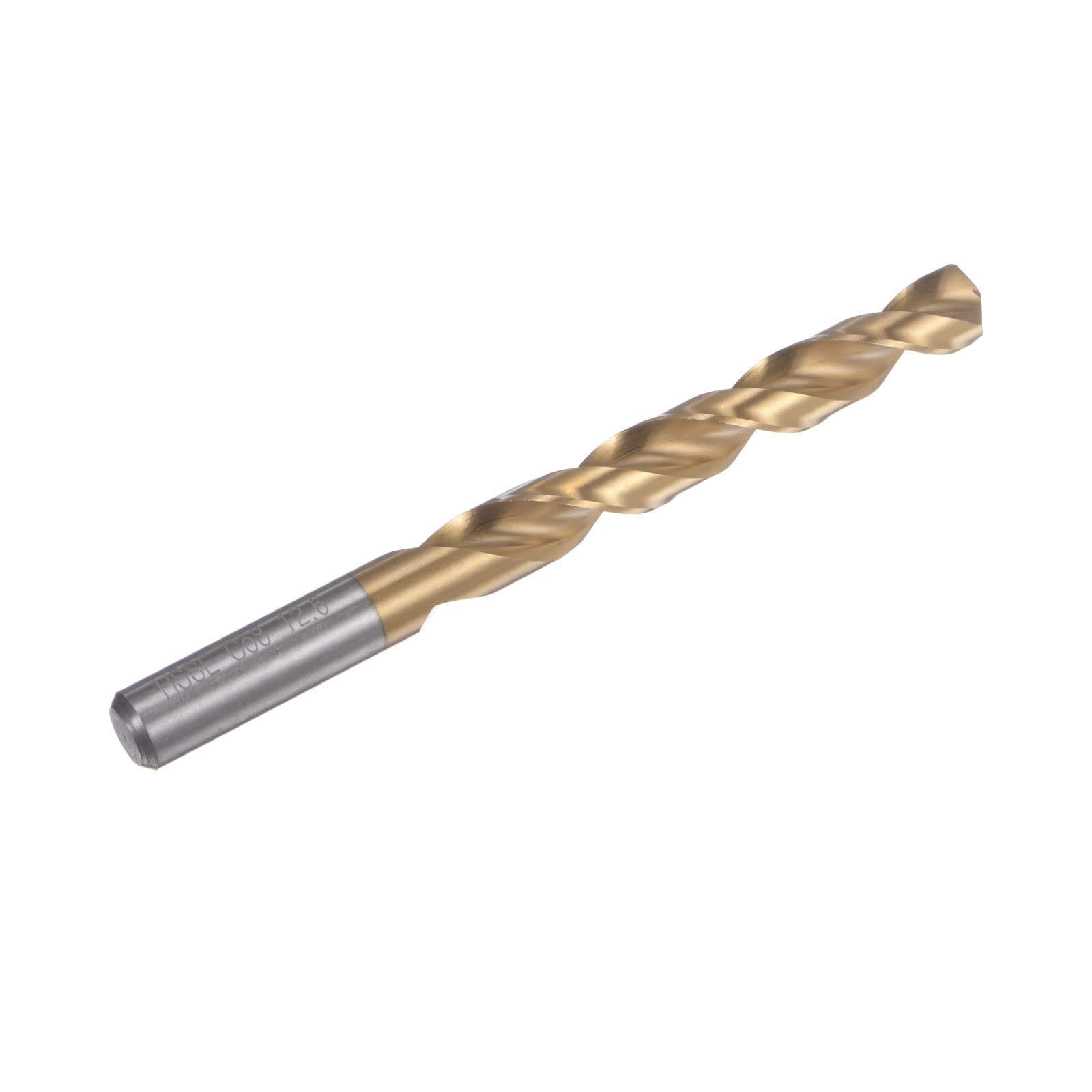 HARFINGTON Twist Drill Bit 12.6mm Titanium Coated (HSS-E) M42 High Speed Steel 8% Cobalt Straight Shank for Stainless Steel Aluminum Alloy Metal