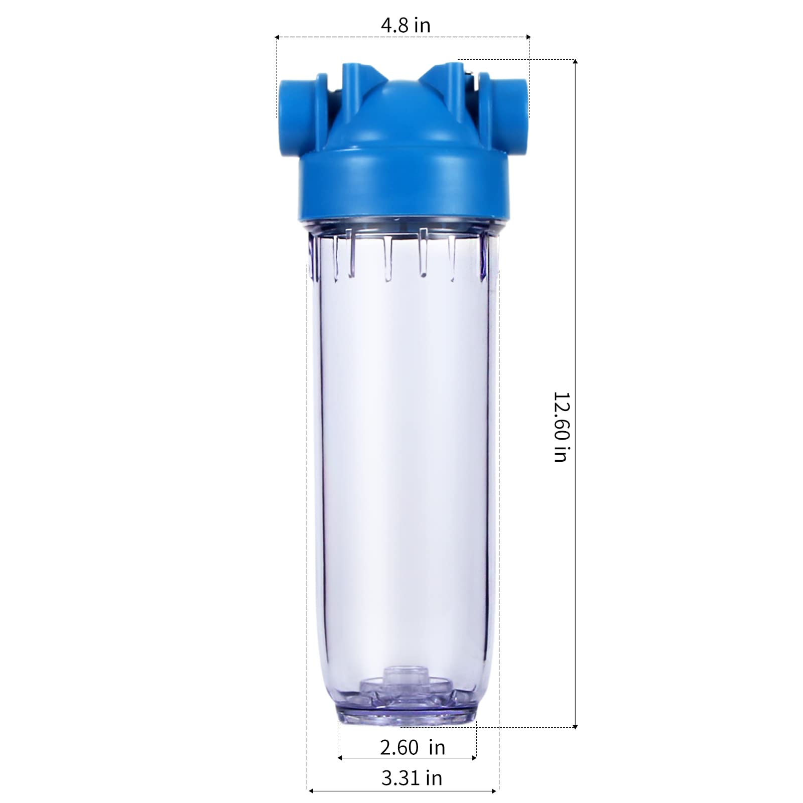 Geekpure 10-Inch Whole House Clear Water Filter Housing - 3/4"NPT Brass Port-Fit for 2.5" x 10" Filters (1)