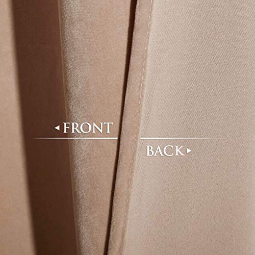 StangH Nursery Sunlight Blush Velvet Curtains - Elegant Interior Decoration Large Window Blackout Velvet Drapes for Living Room, 52 x 96 Inches Long, Blush Beige, 2 Pcs