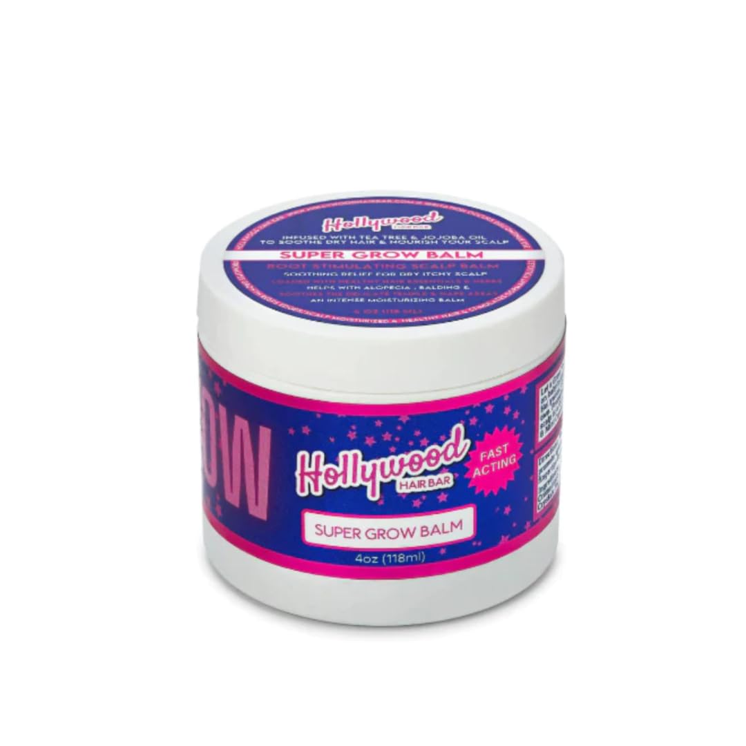 Hollywood Hair Bar Super Grow Scalp Balm - Revitalizing Scalp Balm, Vegan and Cruelty Free, 4 oz