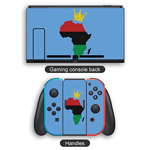 FunnyStar Africa Map with Crown Stickers Decals Cover Fashion Game Skin Sticker Skin Protector Full Set Compatible with for Switch Lite