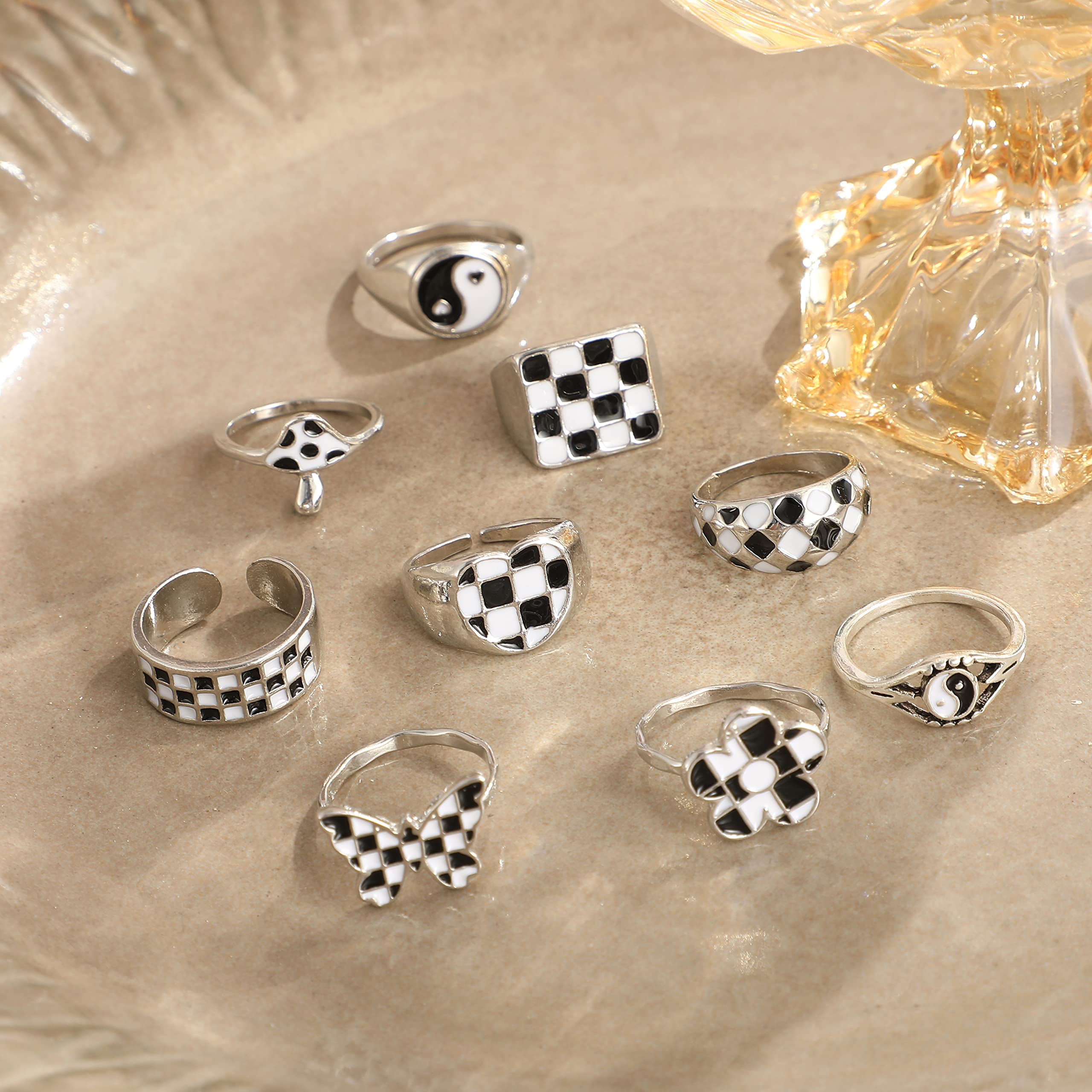 FAXHION 75 Pcs Vintage Silver Knuckle Rings Set for Women, Y2K Stackable Joint Finger Rings, Boho Butterfly Snake Aesthetic Stacking Midi Rings Pack