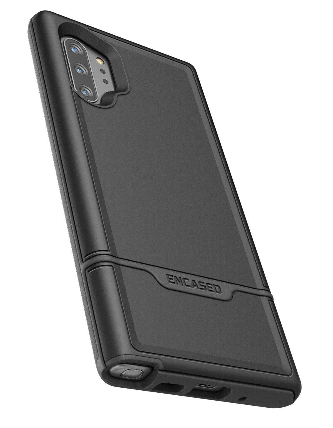 Encased Galaxy Note 10 Plus Belt Clip Protective Holster Case (2019 Rebel Armor) Heavy Duty Rugged Full Body Cover w/Holder for Samsung Note 10+ (Black)