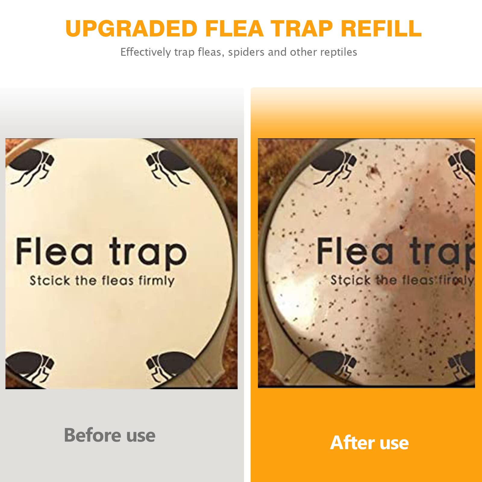 Flea Traps for Inside Your Home 2 Packs, Flea Light Trap for Indoor, Bed Bug Killer with Sticky Pads & Light Bulb Replacement, Natural Flea Insect Infestation Treatment Trap
