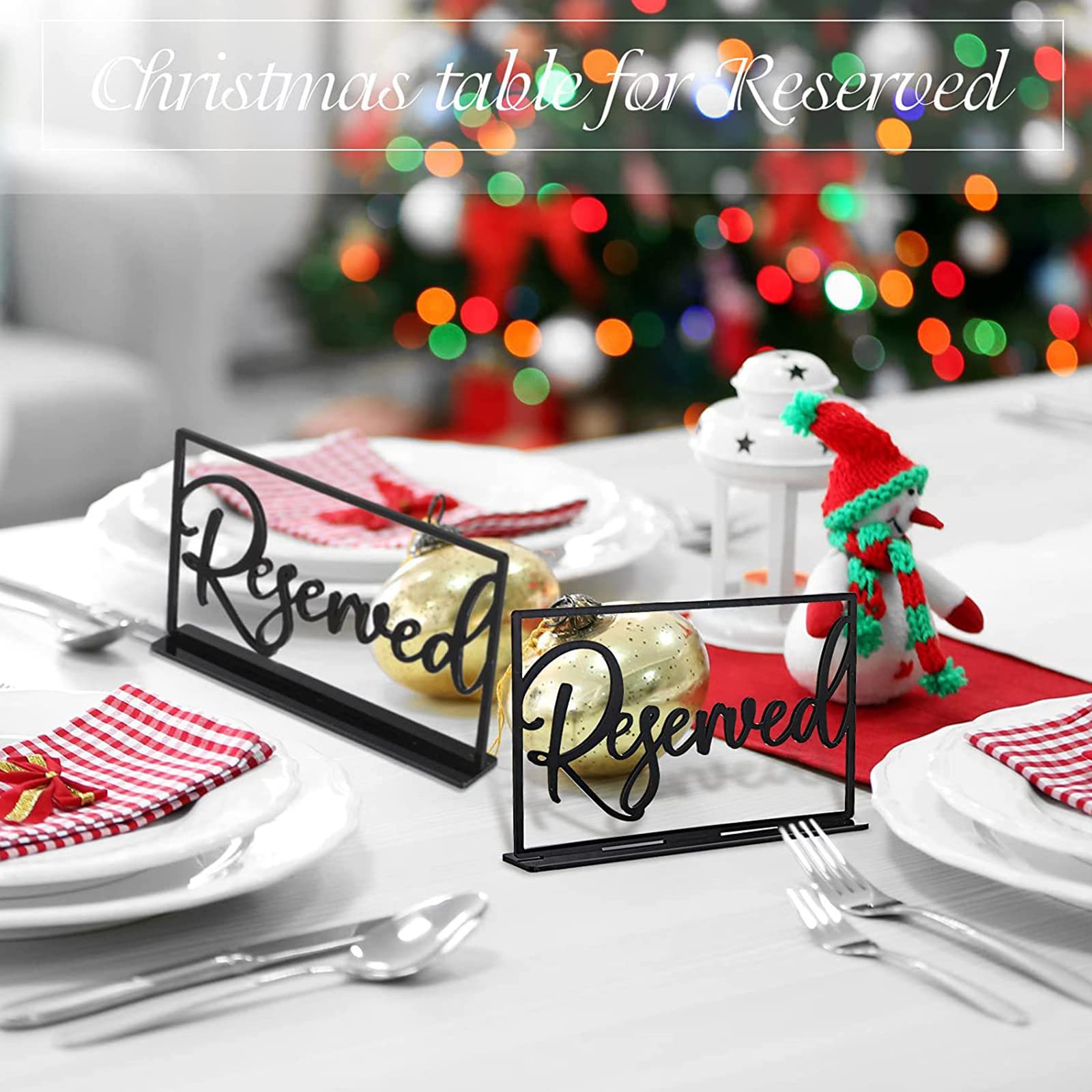 LKEWGHS Reserved Table Sign For Tables Standing Reserved Wedding Signs For Wedding Seating Office, Black