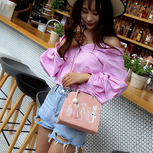Handbags Bag Cat Crossbody Messenger Rabbit Women Bag Pattern Animal Shoulder Bag Camera Shoulder Bag (Pink, One Size)