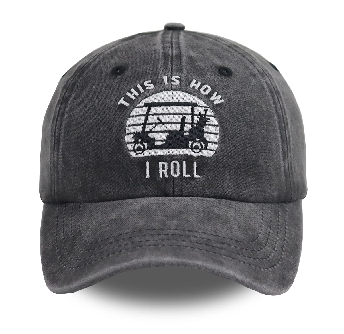 Golf Gifts for Men Women, Golf Cart Accessories Hats, Adjustable Washed Vintage Cotton This Is How I Roll Baseball Caps, Retirement Birthday Gift for Golfers Dad Mom Wife Husband Brother Sister Friend