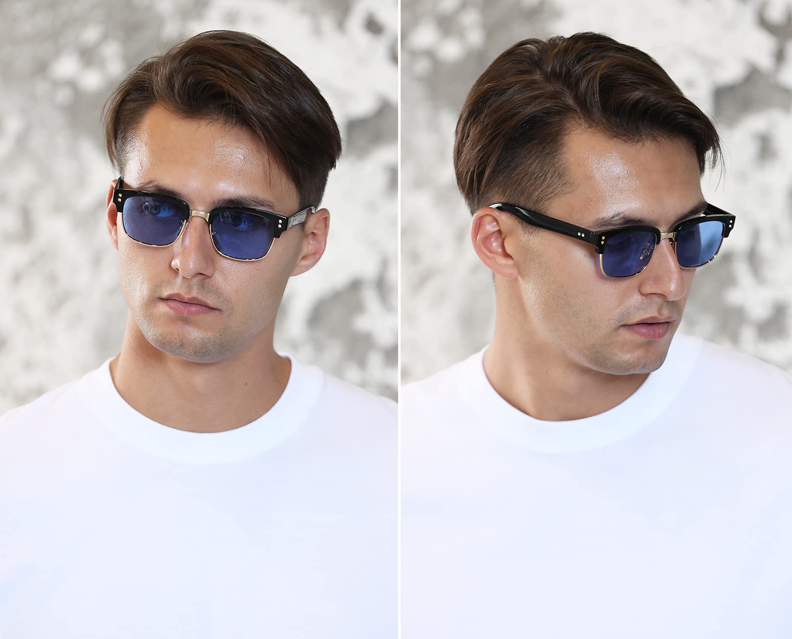 Gtand Vintage Retro Rectangle TR90 Frame Sunglasses For Men Women Fashion Semi-Rimless Metal Sun Glasses Eyewear