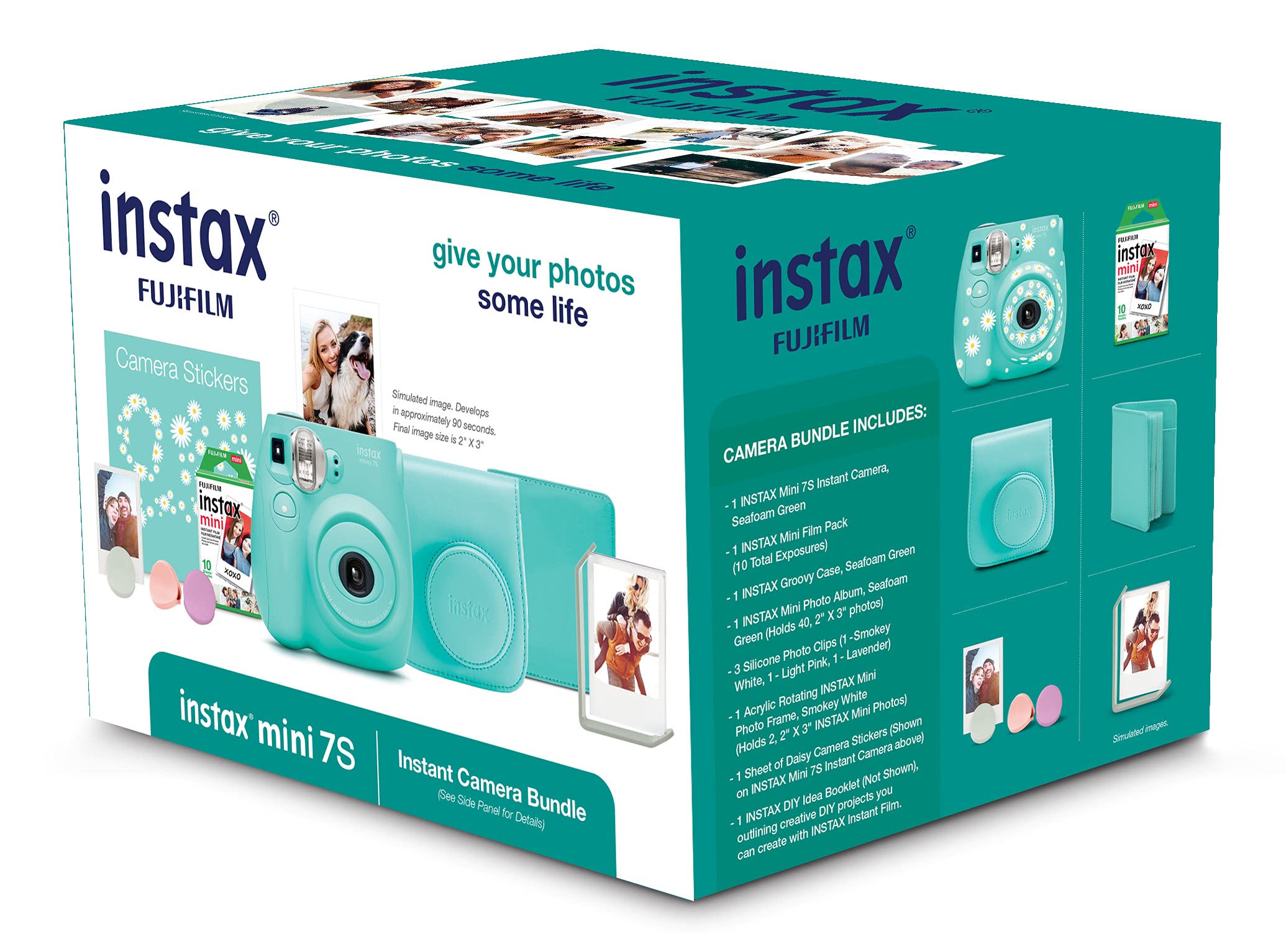 FUJIFILM Instax Mini 7s Instant Camera Bundle - Seafoam